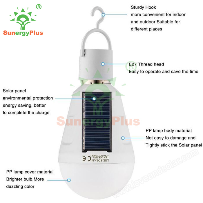 12W Portable AC-DC Solar Emergency Bulb